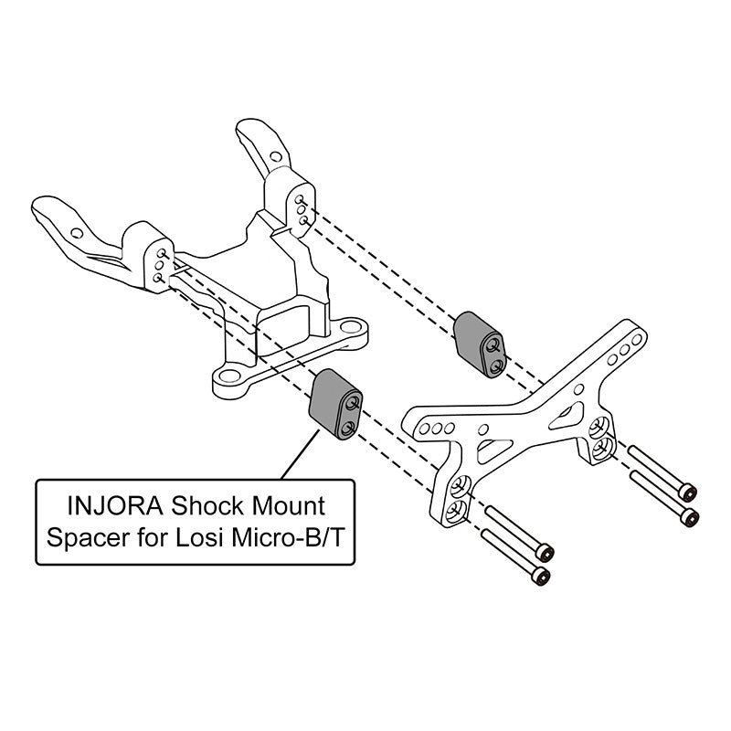 INJORA Aluminum Spacers for Losi Micro-B Micro-T Front Shocks