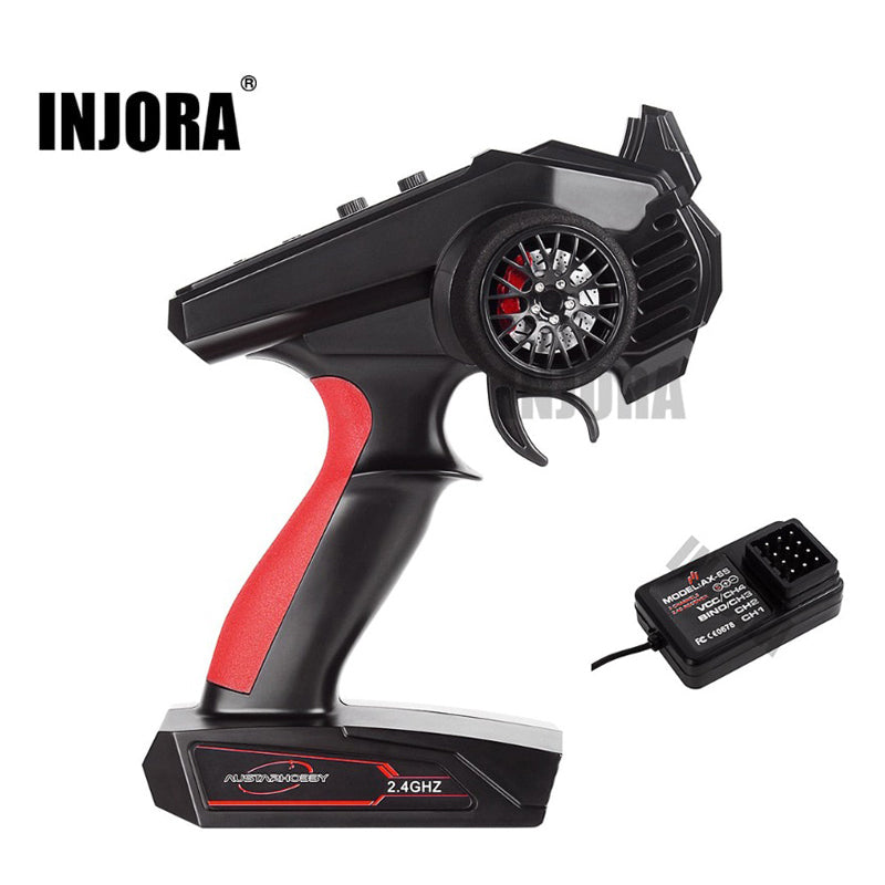 INJORA 4CH 2.4GHz RC Controller Digital Transmitter with Receiver for
