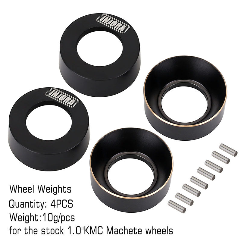 [Clearance Sale] INJORA 4pcs 10g/pcs Black Brass Wheel Weights for Ori