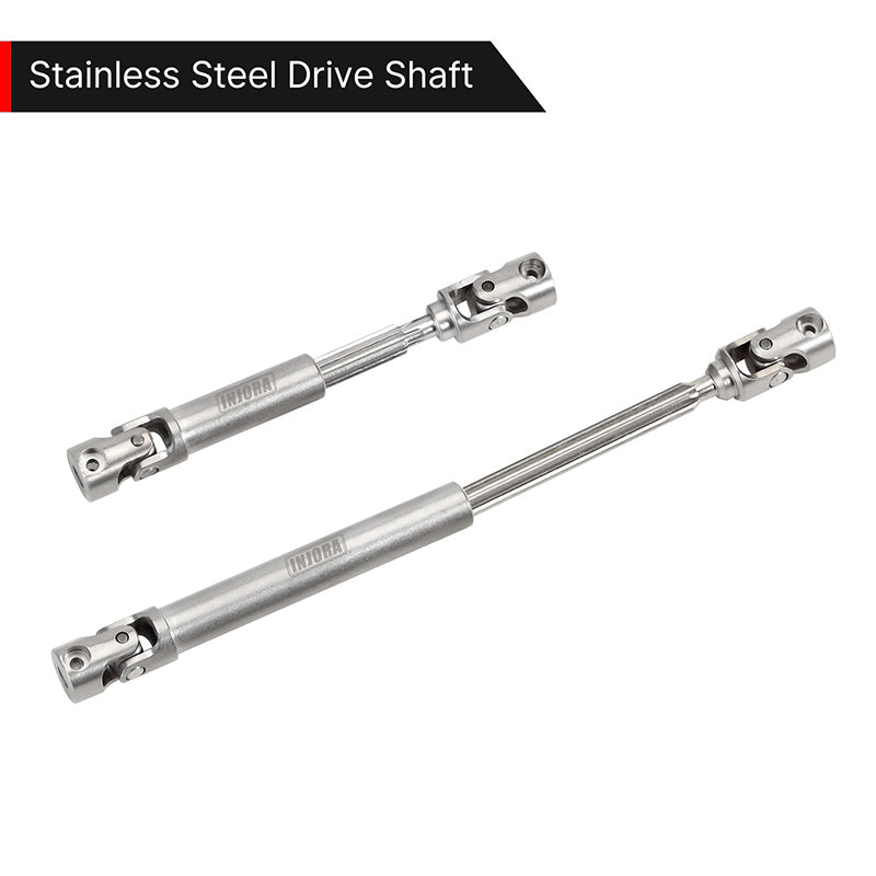 INJORA Stainless Steel Drive Shafts with D Shaped Hole for SCX24 Gladi