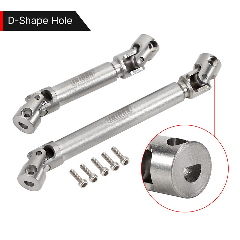 INJORA Stainless Steel Drive Shafts with D Shaped Hole for SCX24 Gladi