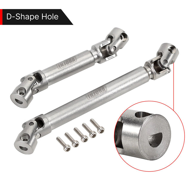 INJORA Stainless Steel Drive Shafts with D Shaped Hole For SCX24 Jeep