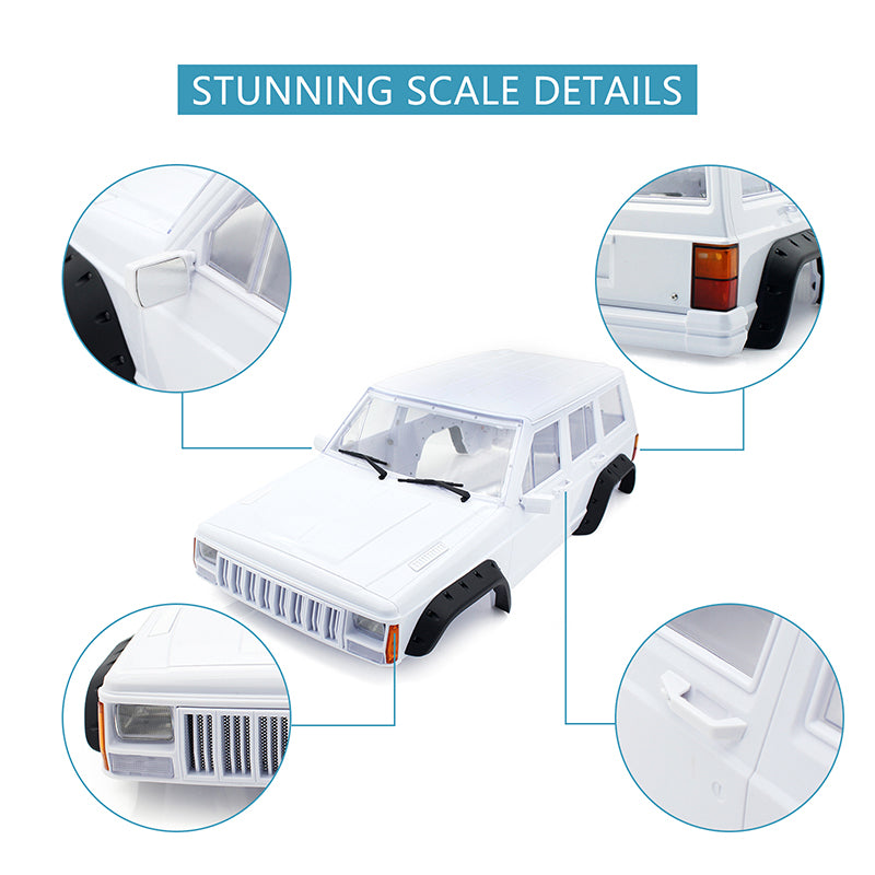 INJORA 313mm 12.3" Wheelbase Jeep Cherokee Unpainted Body Shell for Ax