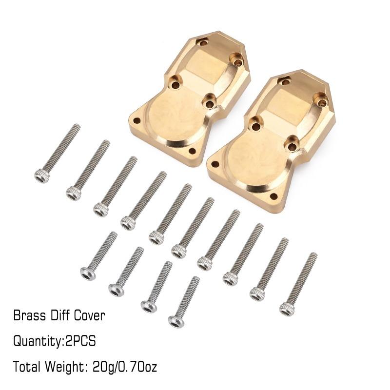 INJORA 2pcs 10g/pcs Heavy Front Rear Brass Diff Covers for Axial SCX24
