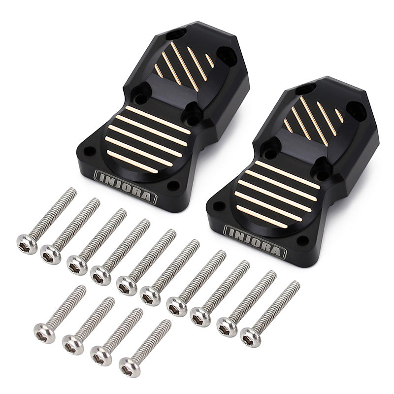 INJORA 2pcs 10g/pcs Black Brass Diff Covers for Axial SCX24 AX24