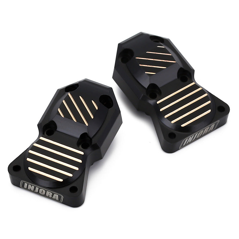 [US Warehouse] INJORA 2pcs 10g/pcs Black Brass Diff Covers for Axial S