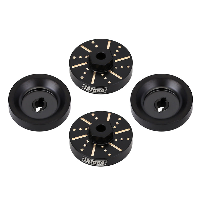 INJORA 4pcs 6g/pcs Black Wheel Weights with Wheel Hex Hubs for Axial S