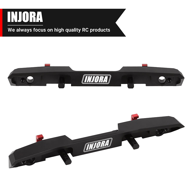 INJORA CNC Aluminum Rear Bumper with Lights for SCX24 Jeep Wrangler JL