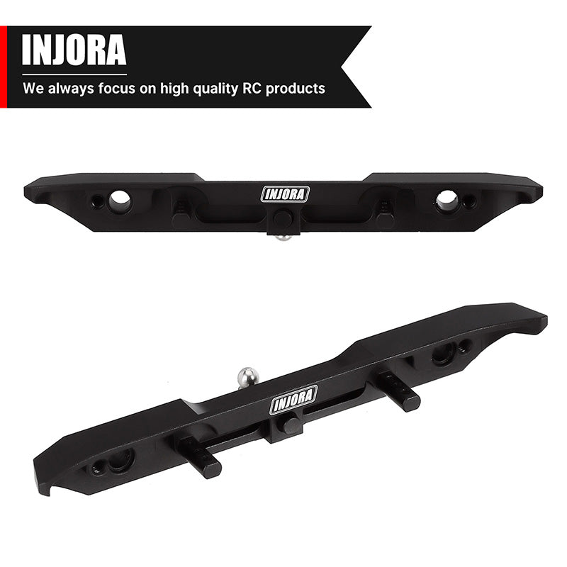 INJORA CNC Aluminum Rear Bumper with Trailer Hitch for SCX24 Jeep Wran