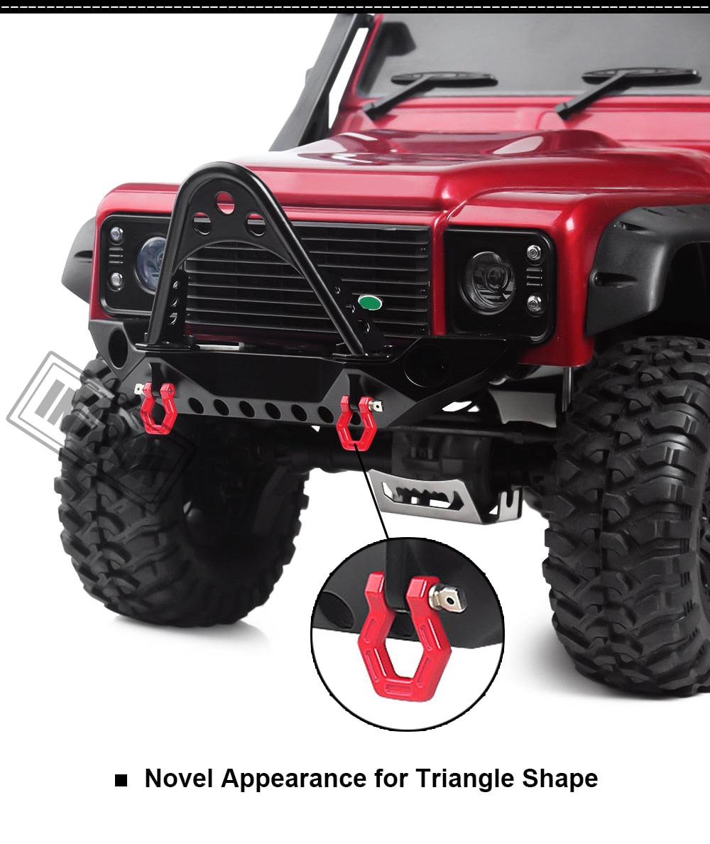 INJORA Black Metal Front Bumper with Lights for TRX4 SCX10 & SCX10 II