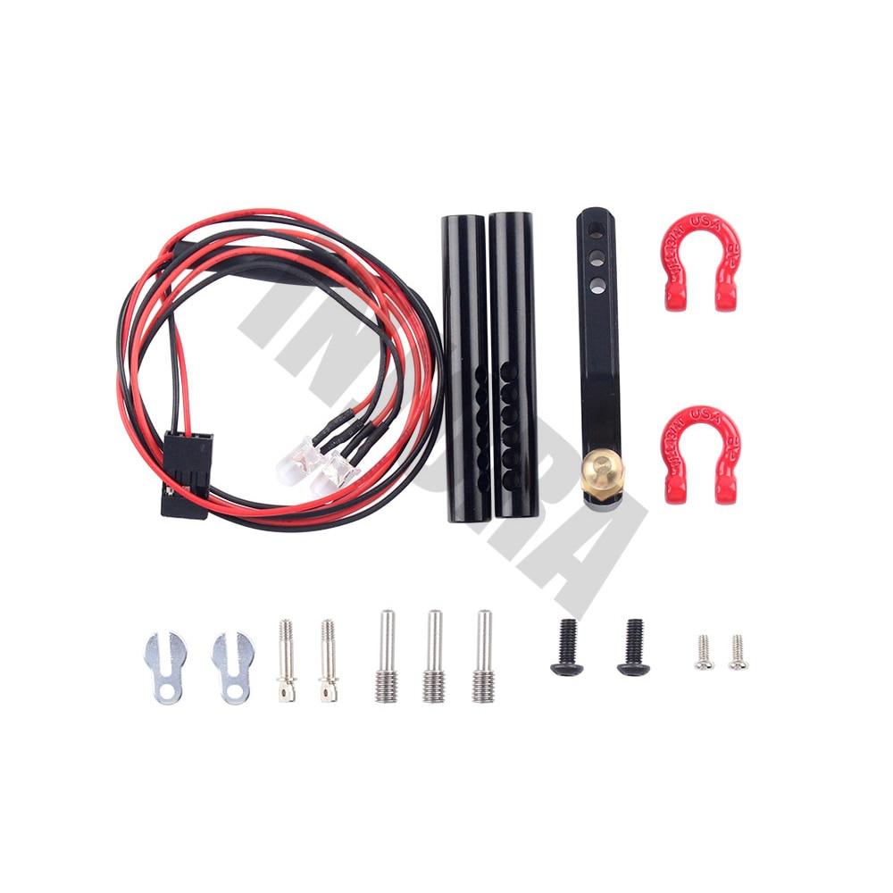 INJORA Metal Rear Bumper with LED Light for Axial SCX10 Jeep Cherokee